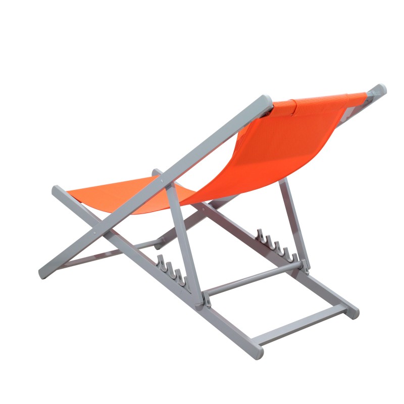 CHILIENNE PLIANTE EN ALUMINIUM AVEC COUSSIN BS02 ORANGE PULLMAN